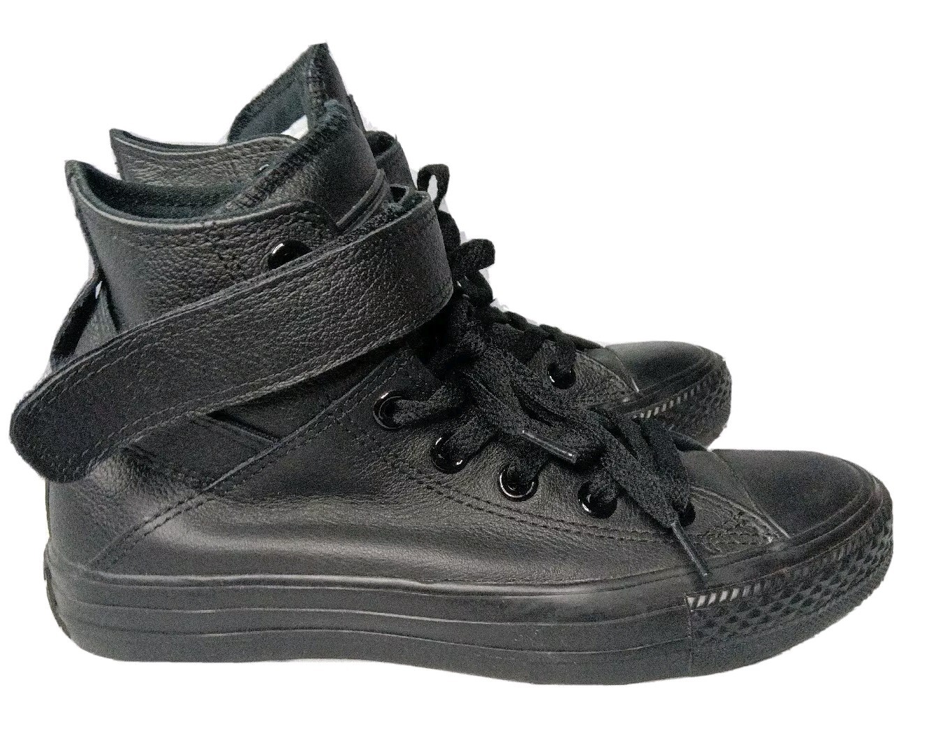 Converse Chuck Taylor Brea Hi Black Leather Shoes Wo… - Gem