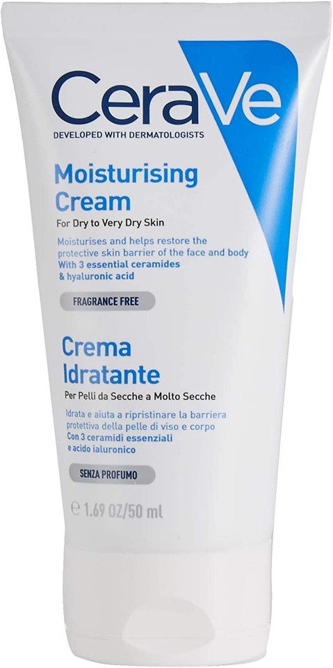 CeraVe Moisturising Cream 50ml for Dry Skin. Fragrance free & Free ...
