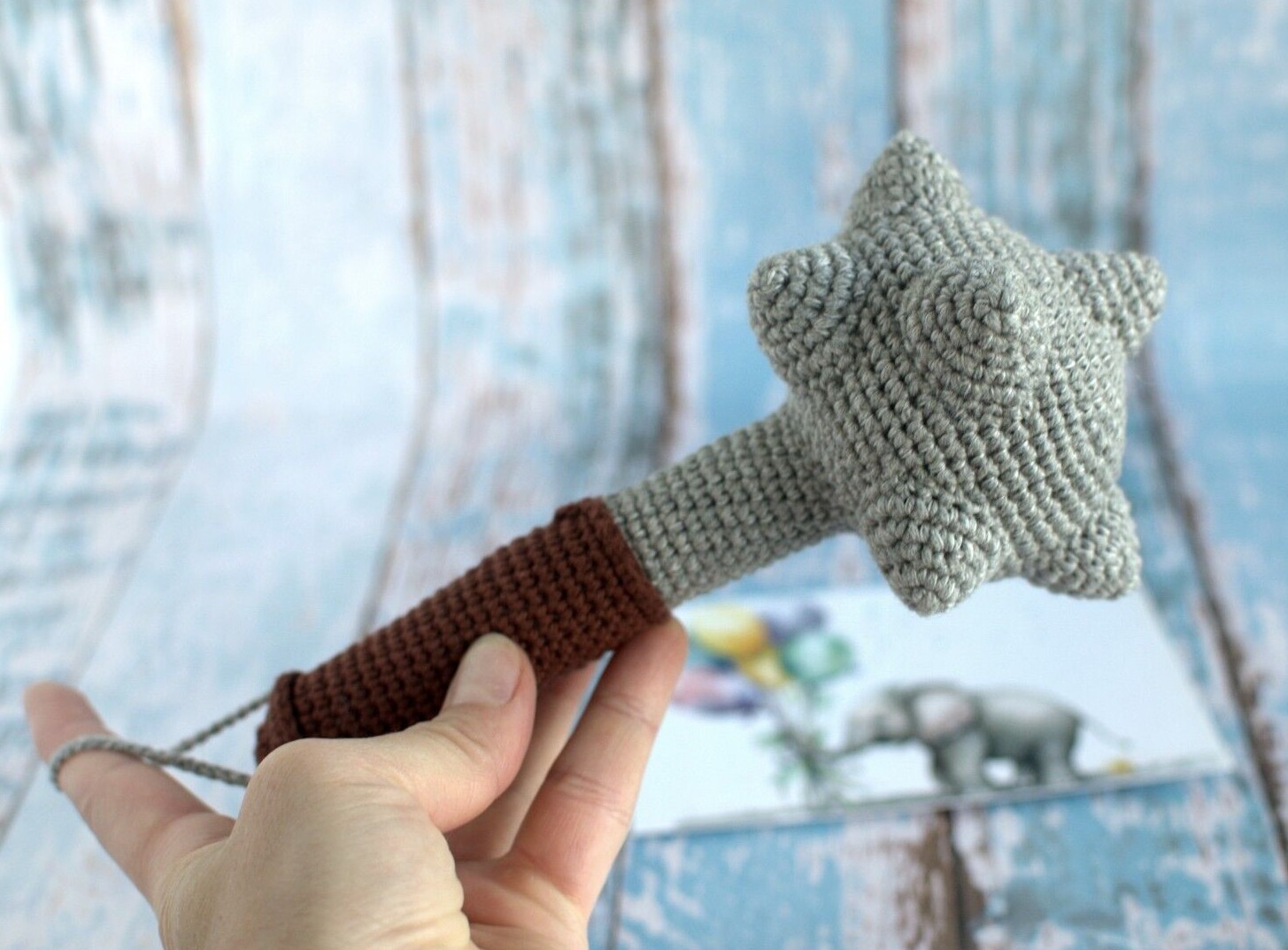 Crochet weapon, Morningstar, Baby cotton rattle, Mace plush toy, Little ...