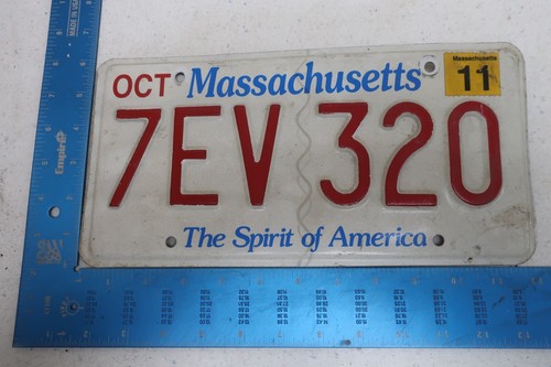 Massachusetts License Plate Tag 2011 11 MA Natural Sticker 7EV 320 | eBay