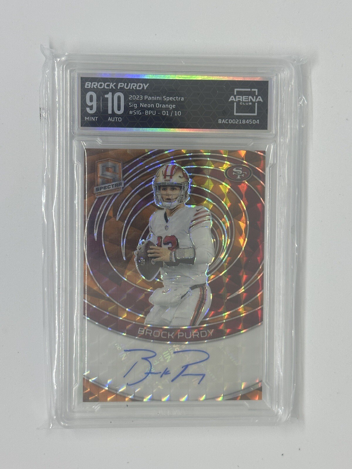 2023 Spectra Brock Purdy Auto Spectral Neon Orange Rookie #’ed 1/10 ...