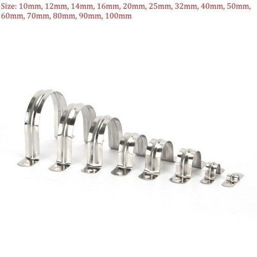 Stainless Steel Plumbing Pipe Saddle Clip Brackets 10 - 100mm All Sizes ...