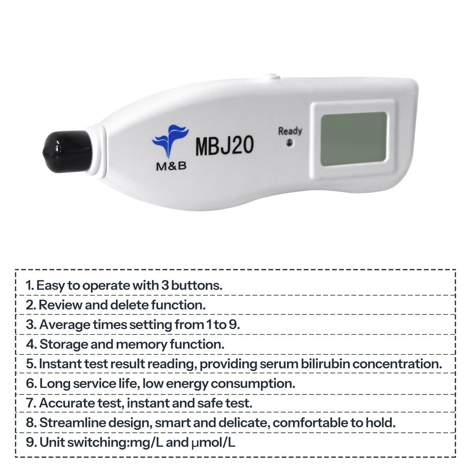 MBJ20 Neonatal Transcutaneous Bilirubin Jaundice Tester Meter ...