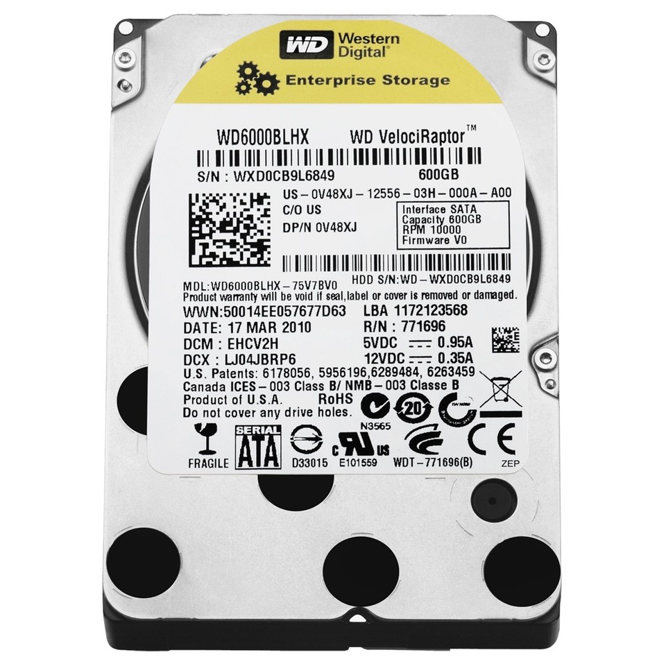 WD VelociRaptor 600 GB Workstation Hard Drive: 2.5 Inch, 10000 RPM ...