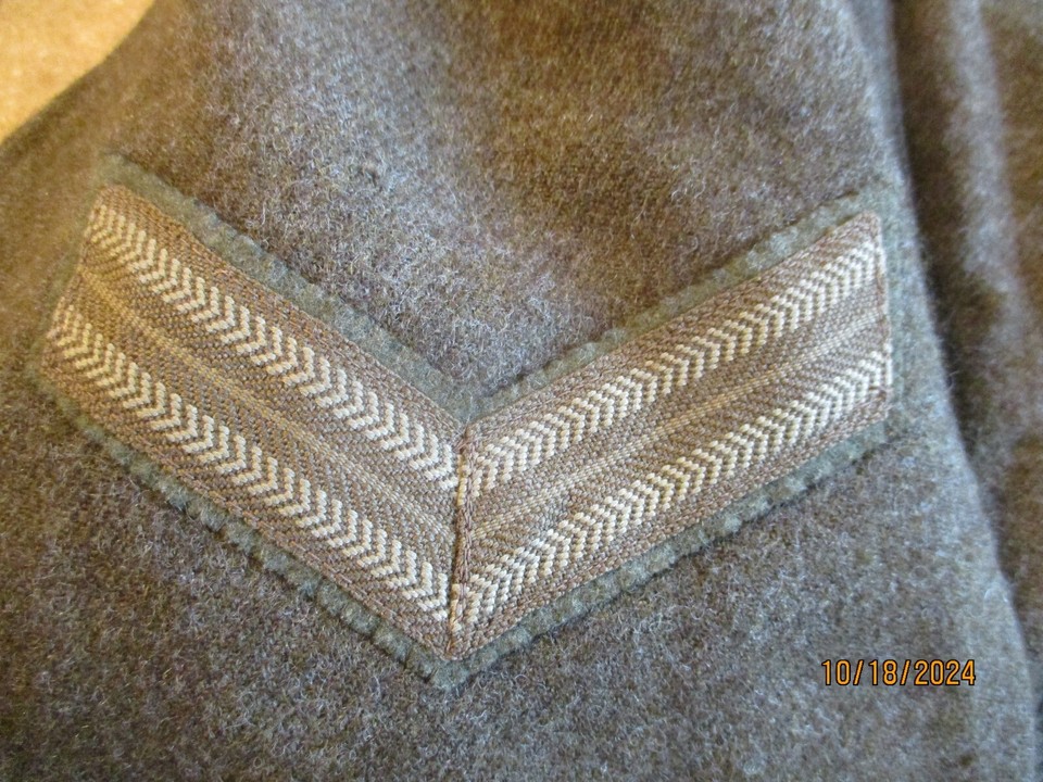 1943 WW2 CANADA ROYAL CANADIAN ARMY SERVICE CORP. BATTLE DRESS CORPORAL ...