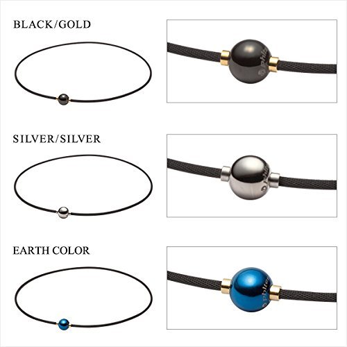 Phiten necklace RAKUWA neck X100 mirror ball earth color 45cm Yuzuru ...