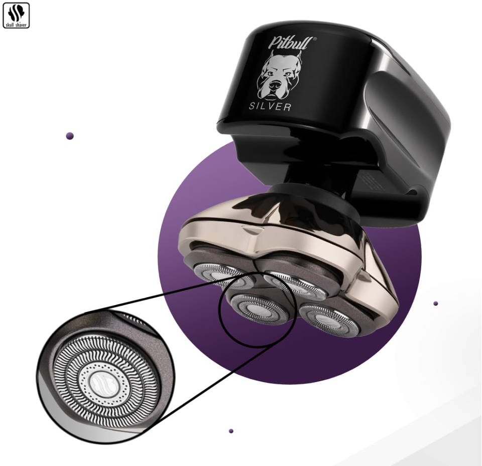 Skull Shaver Silver PRO Head Shaver for Men 4 Razor Trimmer Best Gift ...