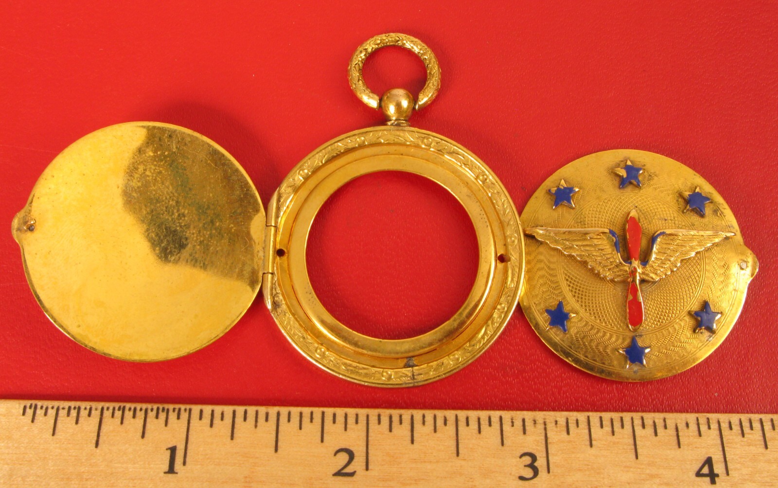 FABULOUS ANTIQUE WWII SWEETHEART USAAF AIR FORCE MILITARY PILOT LOCKET ...