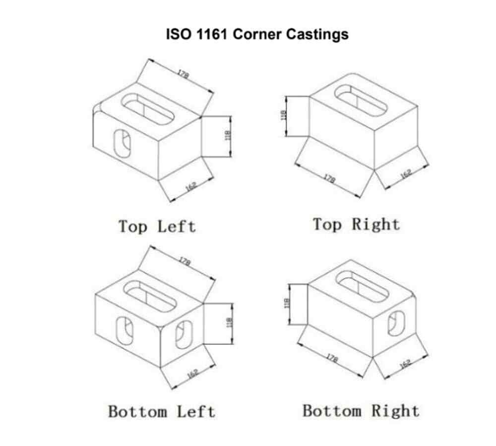 Steel Container Corner Castings ISO 1161 1 set (8 pcs) | eBay