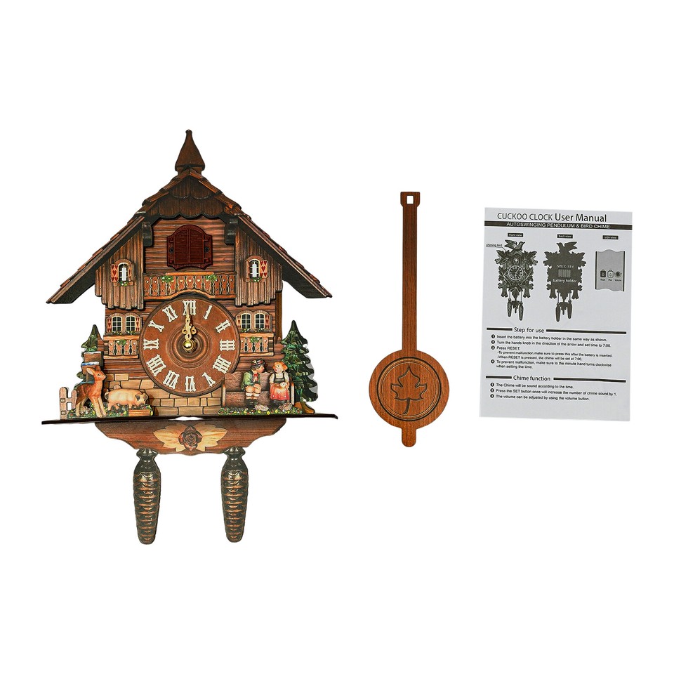 Vintage Hanging Clock Singing Wall Clock Traditional Coo Coo Clock ...