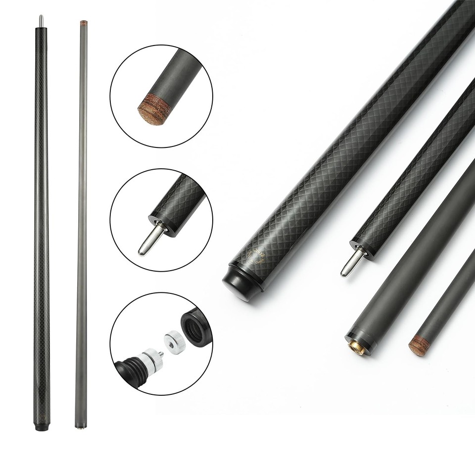 Carbon Fiber Pool Cue Stick-12.8mm Tip Billiard Carbon Fiber cue, 58 ...