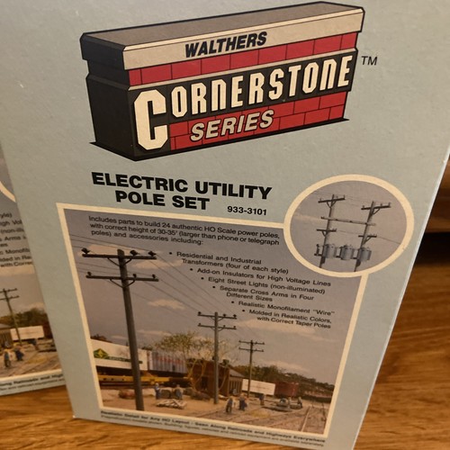 Walthers 933-3101 Electric Utility Pole Set Kit (24) HO Scale 2 pack | eBay