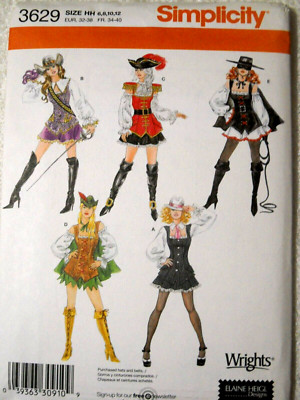 Sexy Pirate Zoro Gangster Costume size 6-12 Simplicity 3629 Sewing Pattern | eBay