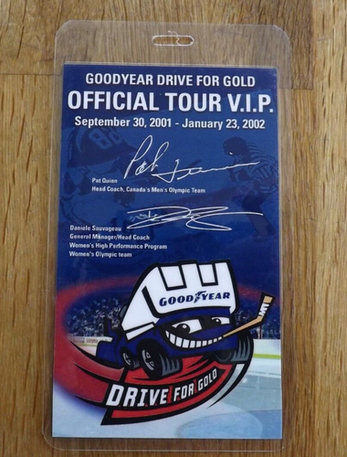 2001 Goodyear Drive for Gold, Signed Tag. Zamboni Driver of Year "Jimmy ...