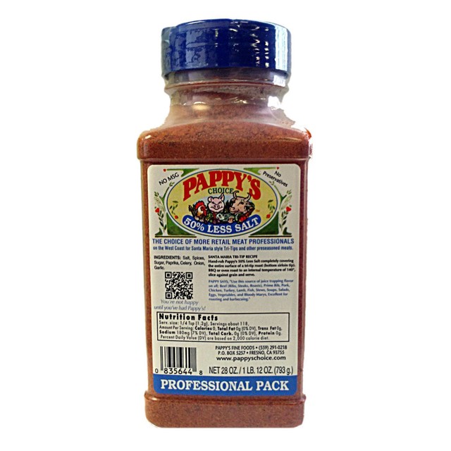 Pappy's Lower Salt Blue Label Choice Seasoning (28 Oz Professional Pack ...