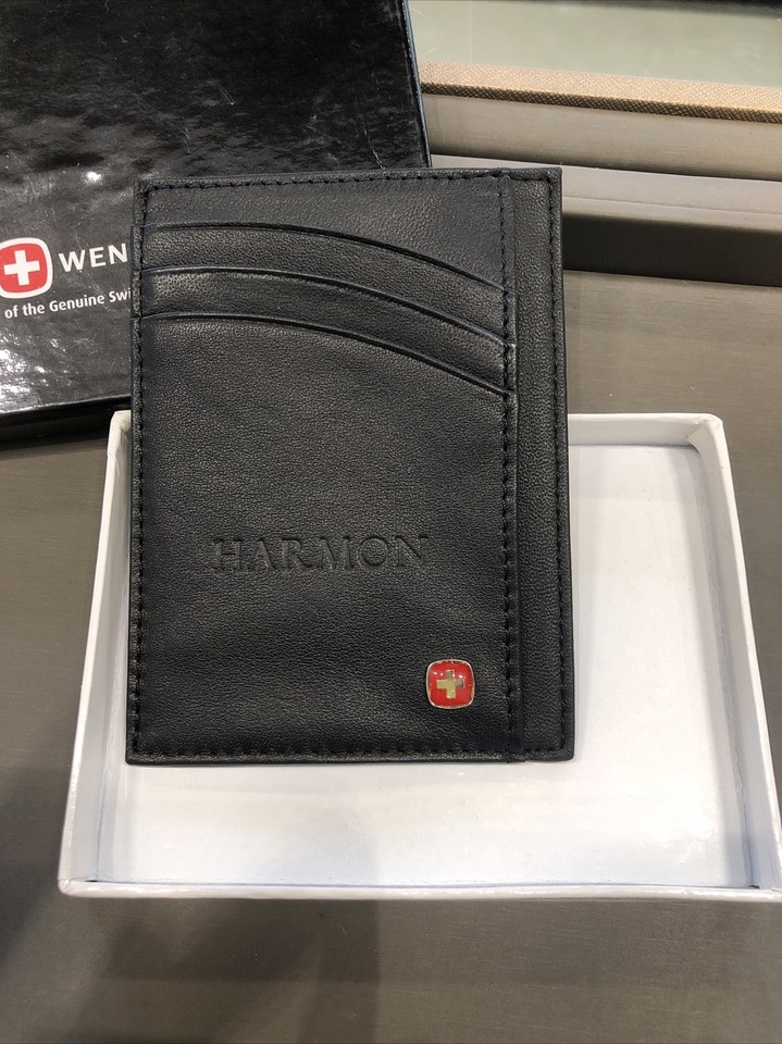 WENGER GENUINE BLACK LEATHER CARD HOLDER | eBay