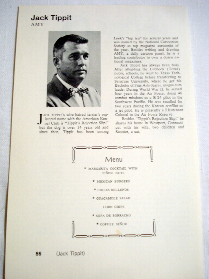 1966 Article Jack Tippit Cartoonist Biography and Illustration of Amy ...