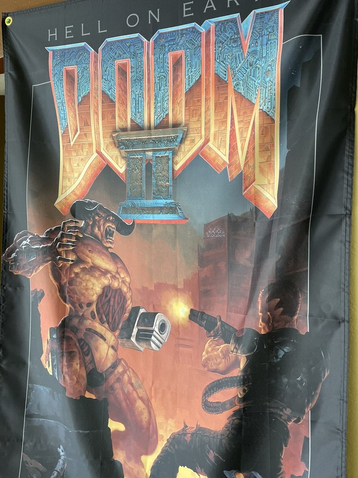 Doom II Hell On Earth 5ft Flag PC 1994 id Software Banner Poster 2 | eBay