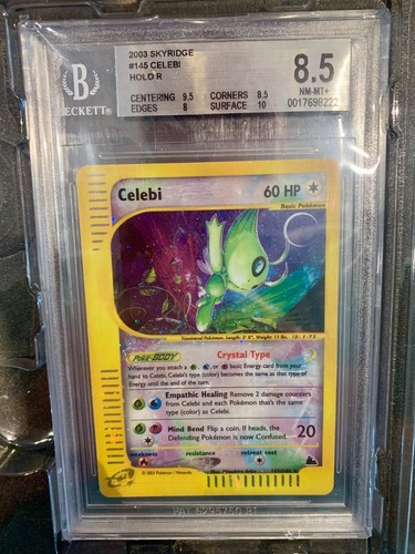 Pokemon Card-Celebi-145/144-Skyridge-Holo-Crystal ENG BGS 8.5 STRONG ...