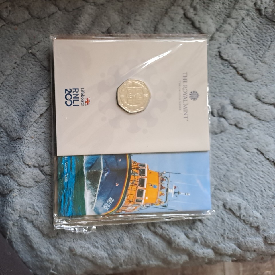 50p fifty pence Coin BU BN BUNC RNLI lifeboats 200 years Boat ship ...