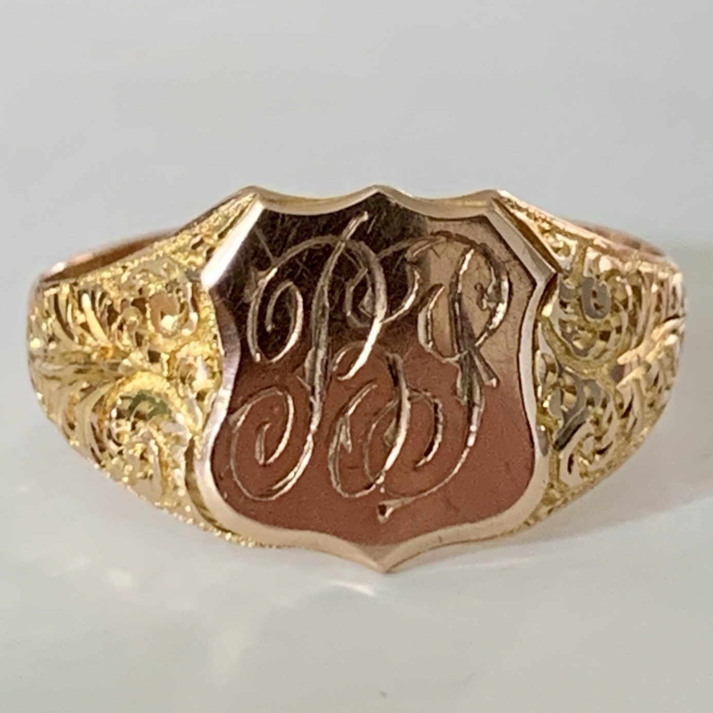 9ct Gold Signet Ring Antique Edwardian Hallmark 1907 … - Gem