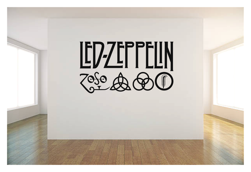 LED ZEPPELIN BAND LOGO 36" JIMMY PAGE ROBERT PLANT vinyl wall art ...