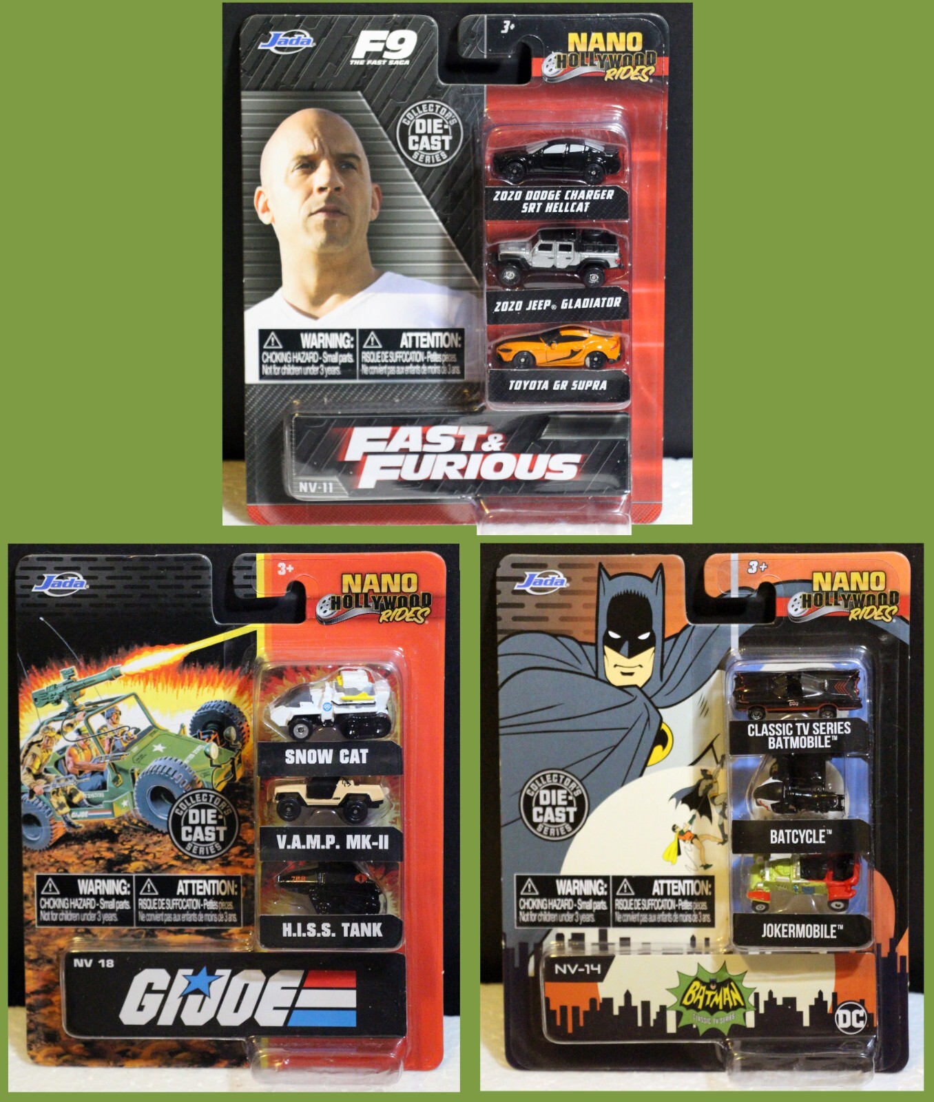 Jada Nano Hollywood Rides FAST & FURIOUS BATMAN GI JOE Die-Cast (Set of ...