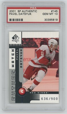 2001-02 UD SP Authentic Pavel Datsyuk Future Watch /900 Rookie #145 PSA ...
