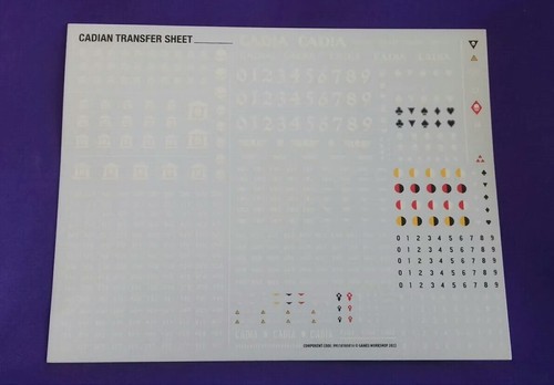 Warhammer 40K -Astra Militarum Cadian Transfer Sheet 2022, NEUF | eBay