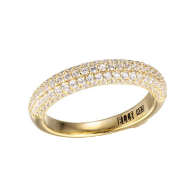ELLE Jewelry - "Stardust Collection" Gold-plated Sterling Silver Ring ...