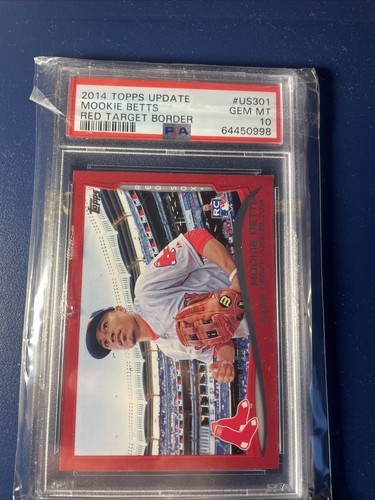 2014 Topps Update Target Red Border 301 Mookie Betts Rookie Debut PSA ...