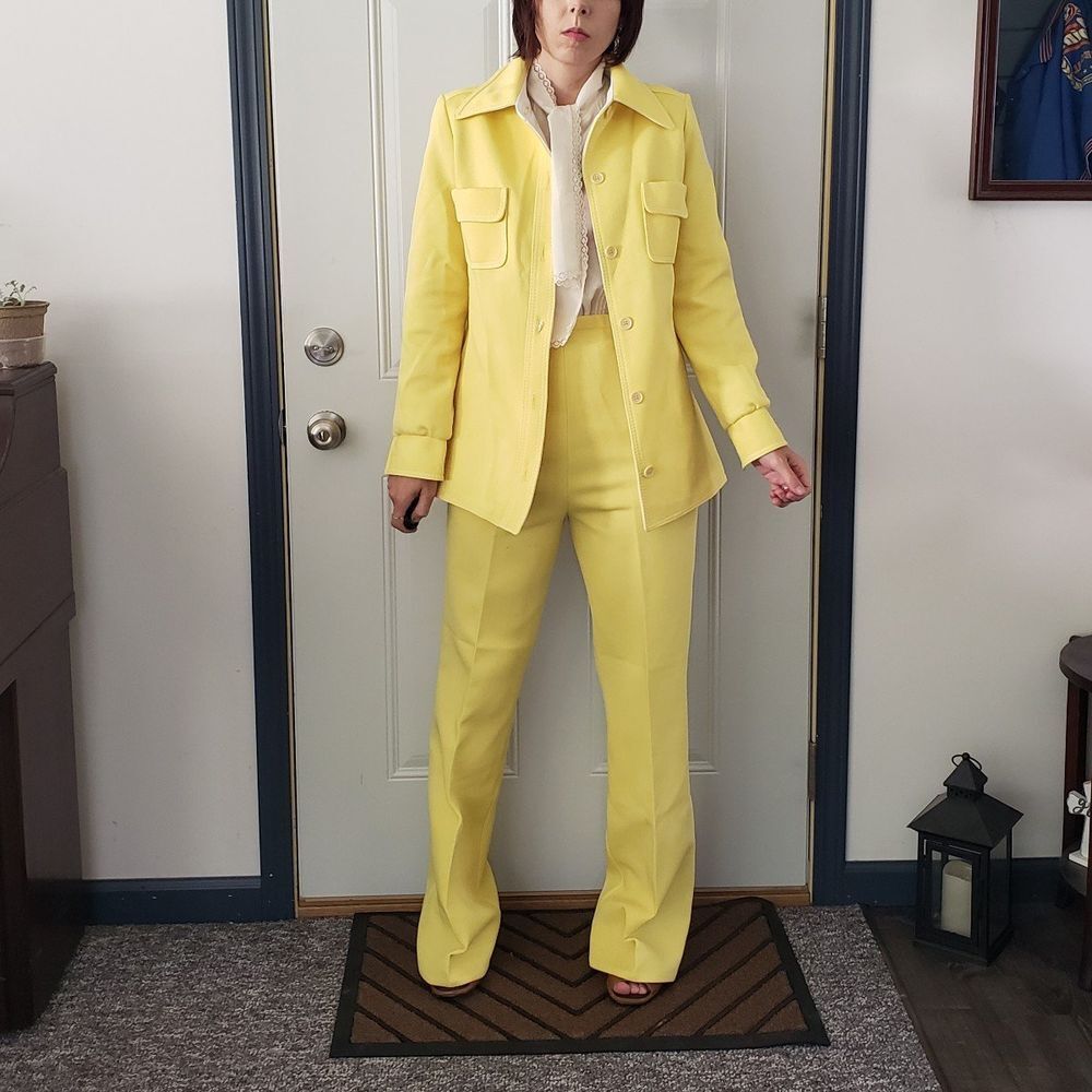 70s Hand Made Yellow Leisure Suit - Gem
