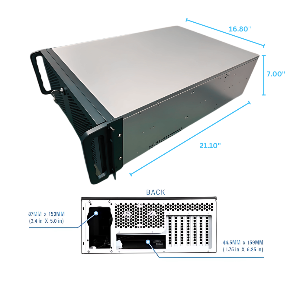 RACKOWL 4U Server Case/Rackmount Server Chassis, 15x 3.5" HDD Bay, ATX ...