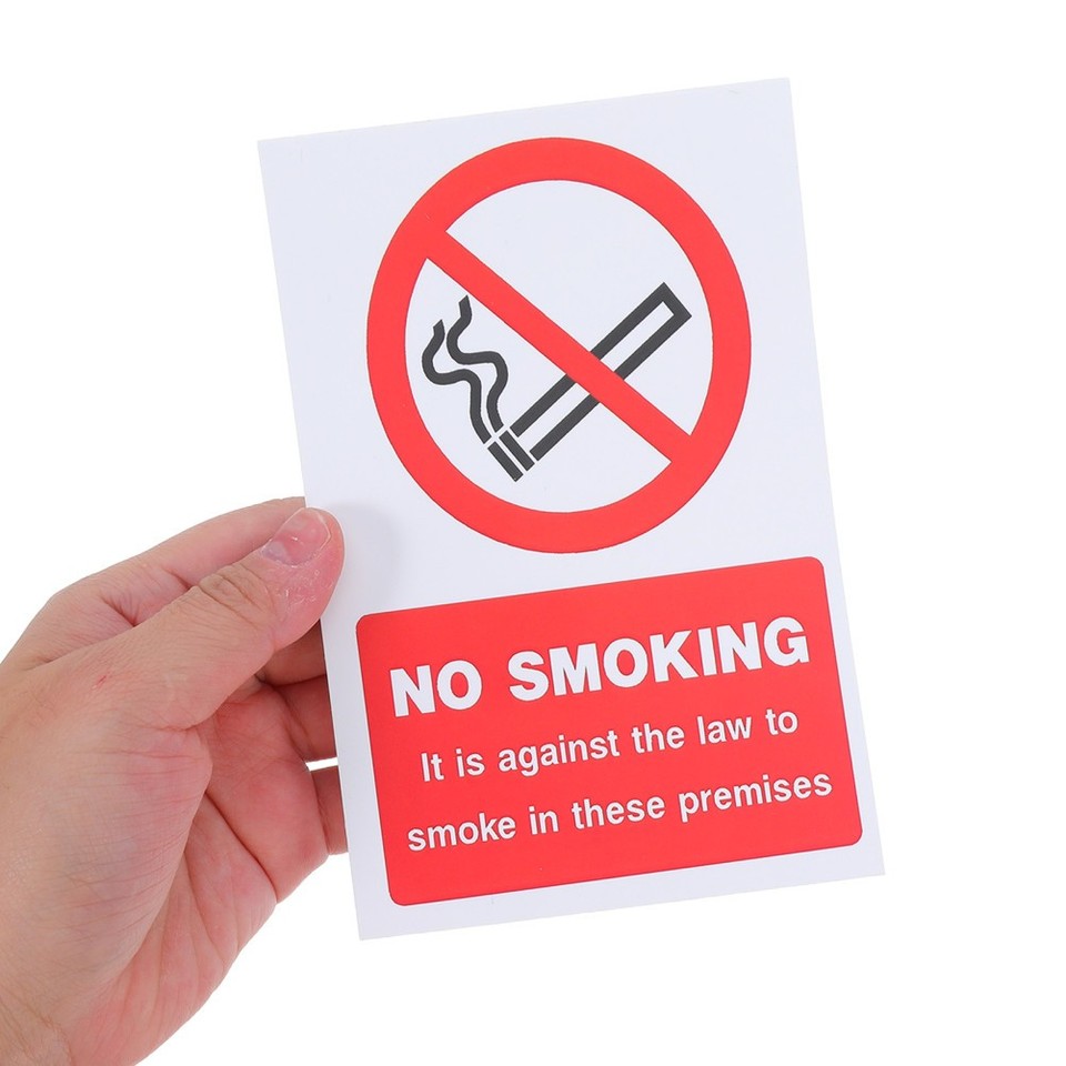 10pcs No Smoking Signs For Business - Self-Adhesive No Smoking Sign For ...