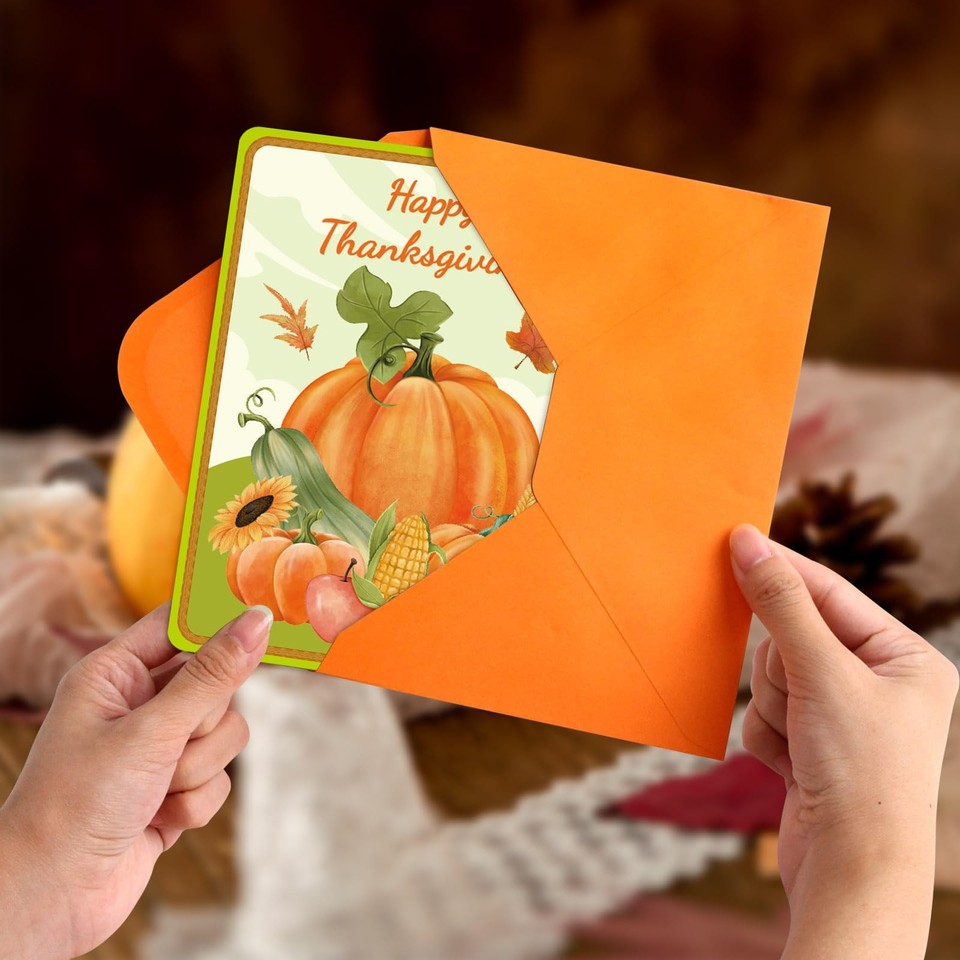 Thanksgiving Greeting Cards with Envelopes 24PCS Watercolor ...