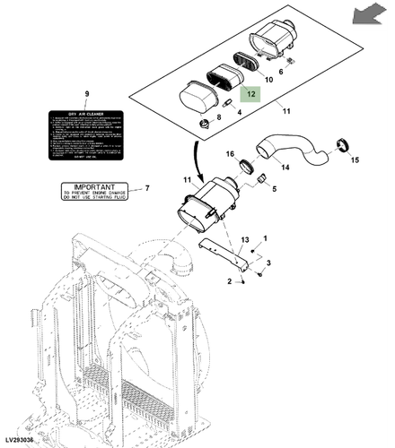 Genuine John Deere Tractor Air Filter SU20768 5100E 5085E 5075M 5085M ...