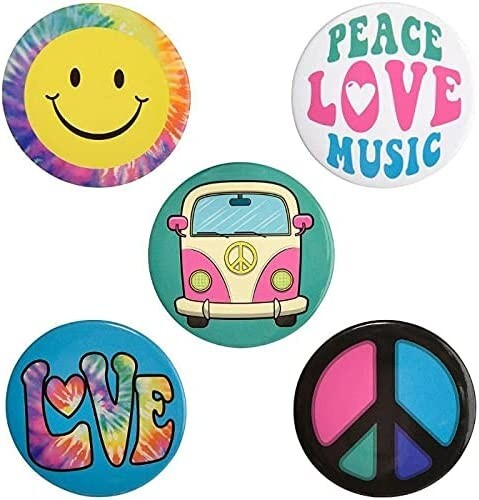 Hippie Buttons New in Package 5 buttons! | eBay