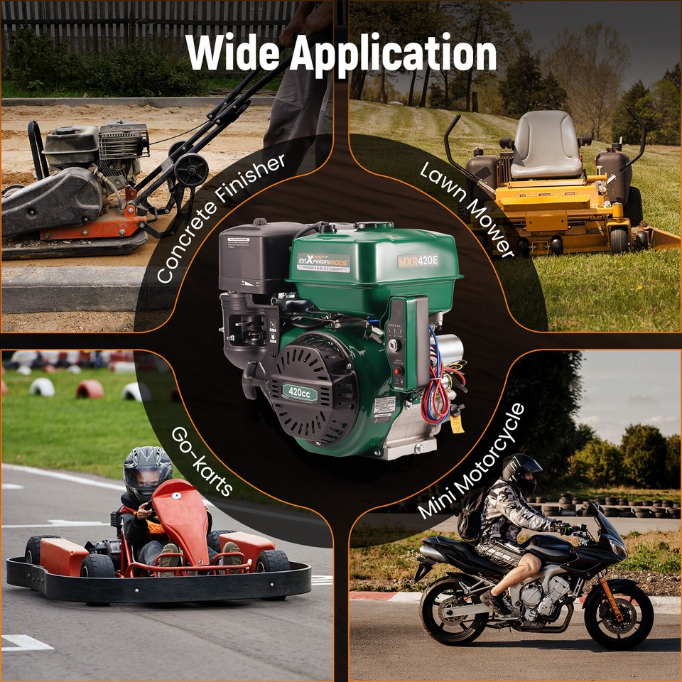 420cc Gasoline Electric Start Engine Motor Horizontal 4 Stroke For Mini ...