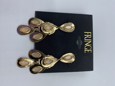 Fringe Brand Gold Tone Bead Dangle Earrings New | eBay