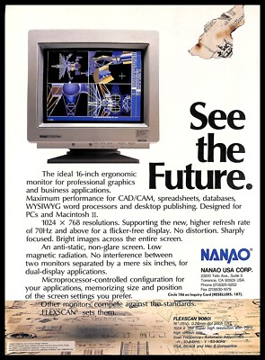1991 NANAO FLEXSCAN Retro Computer PC Monitor Vintage PRINT ...