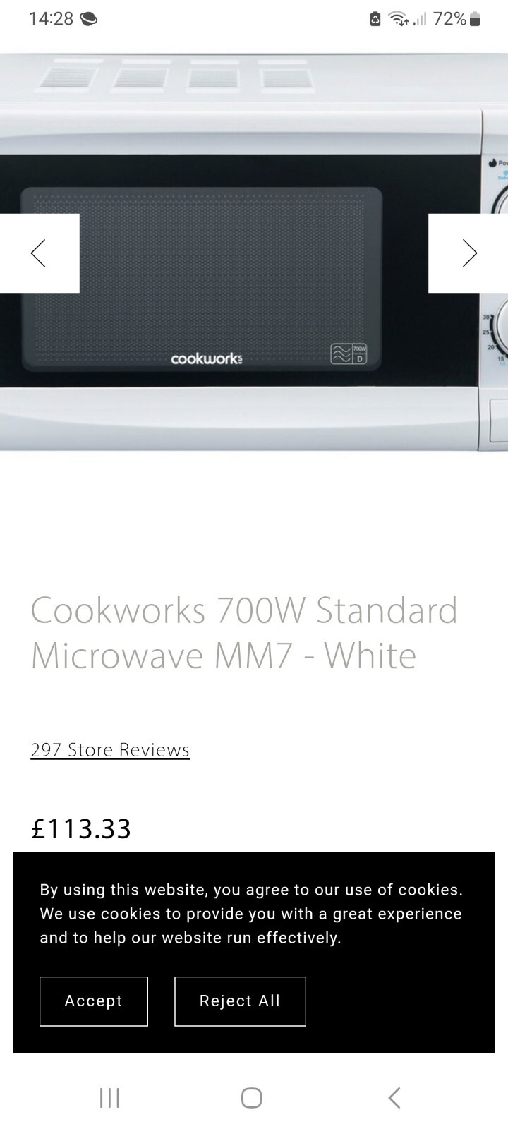 Cookworks 700W Standard Microwave MM7 - White. MSMB177S1 #139 A Grade ...