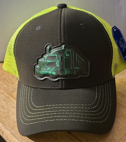 SEMI TRUCK TRUCKER BIG RIG SNAPBACK MESH BACK BASEBALL CAP HAT BROWN ...