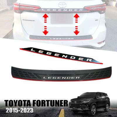 Rear Tailgate Scuff Plate Cover Black White Logo 2PCs For Toyota ...