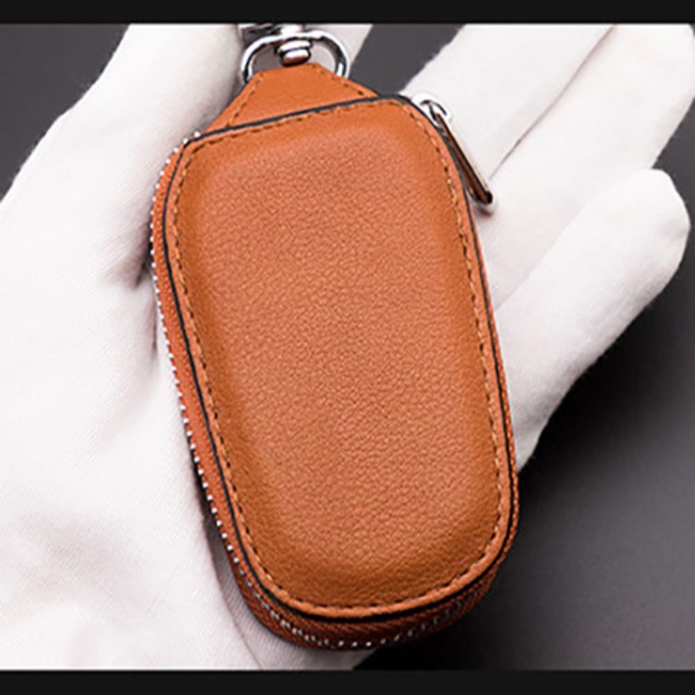 Pouch Purse Keys Organizer Zipper Car Keychain Leather Key Holder ...