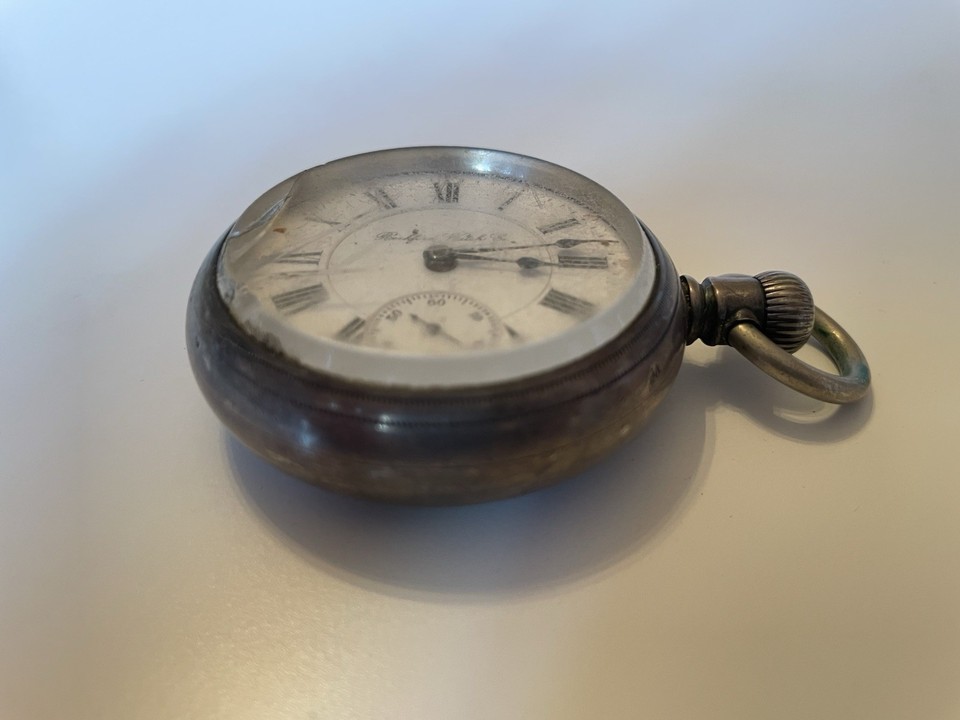 Antique Rockford Watch Co Pocket Watch Roman Numeral Hour Markers ...