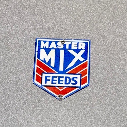VINTAGE MASTER MIX FARM FEEDS PORCELAIN SIGN GAS OIL CAR TRUCK ...
