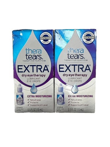 LOT OF 2 Thera Tears Extra Dry Eye Therapy Lubricant Drops 0.5oz EXP ...