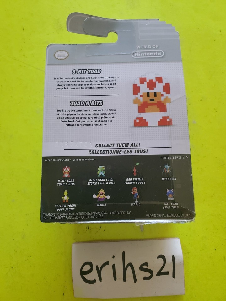 World of Nintendo 8-BIT TOAD Jakks Pacific 1-3 Brand New Super Mario ...