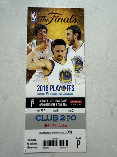 2016 NBA Finals Game 7 Ticket Stub Cavaliers Warriors LeBron James “The ...