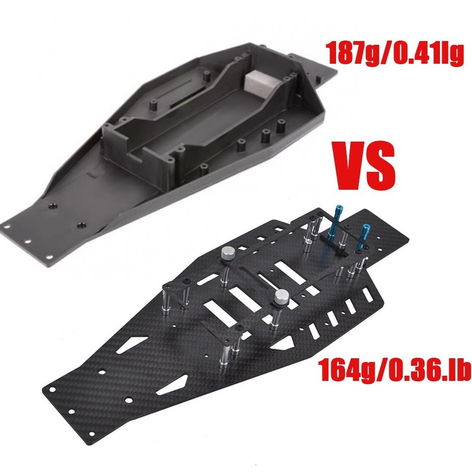 Carbon Fiber Lower Chassis for Traxxas 1/10 Rustler 2WD Rustler VXL ...